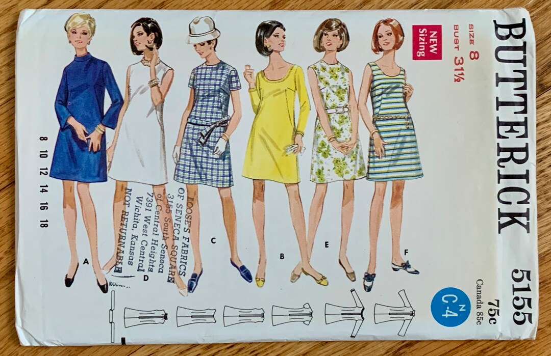 Vintage 60s Women's Mod A-line Cocktail Dress or Day Dress Sewing ...