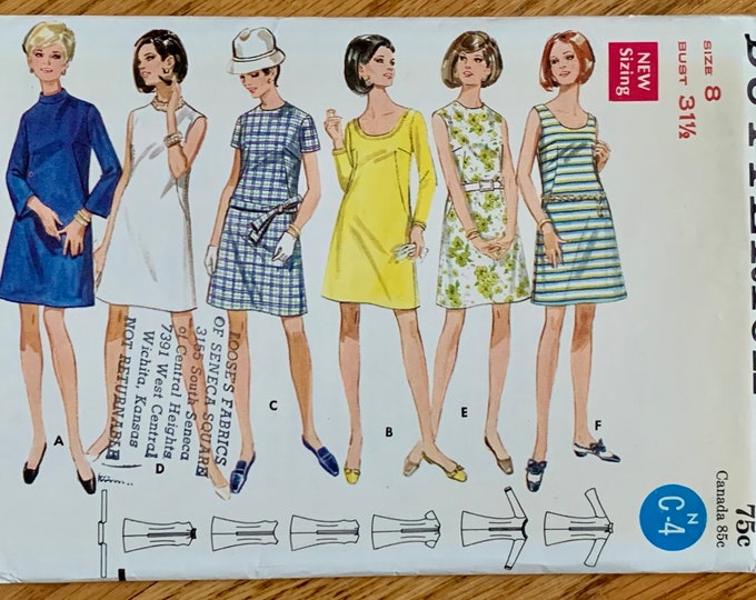 Vintage 60s Women's Mod A-line Cocktail Dress or Day Dress Sewing ...