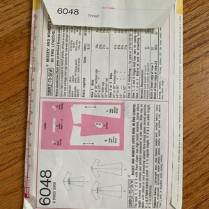Vintage 1970s Women's Zippered Robe Sewing Pattern - Simplicity 6048 FF ...