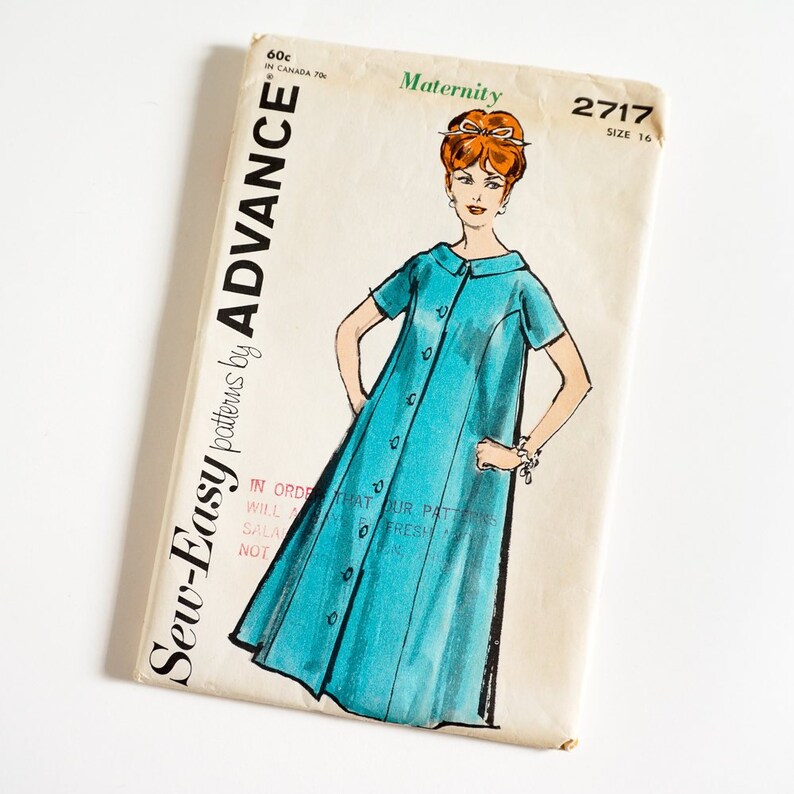 Vintage 1960s Sewing Pattern B36 Maternity Dress Midi - Etsy