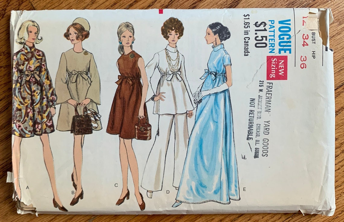 Vintage 1960s Sewing Pattern B34 Maternity Day Dress - Etsy