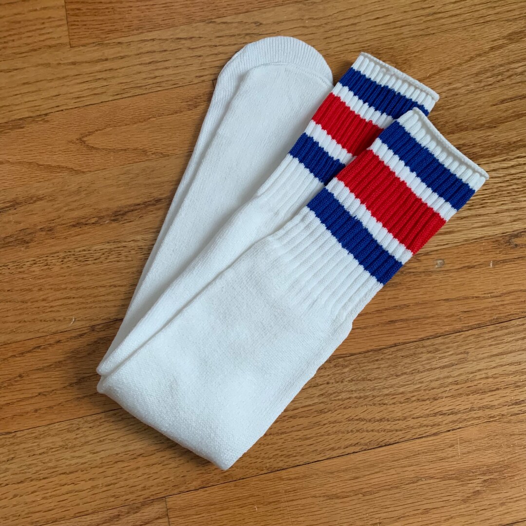 Vintage 1970s 80s Mens Athletic Socks, Long Over the Calf White Tube ...