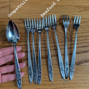 Vintage 1960s Oneida Community My Rose Stainless Flatware & Serving ...