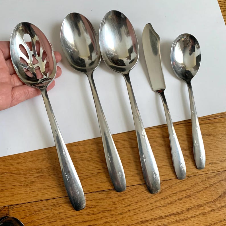 Mid-century Wallace Bright Star Stainless Flatware & Serving Utensils ...