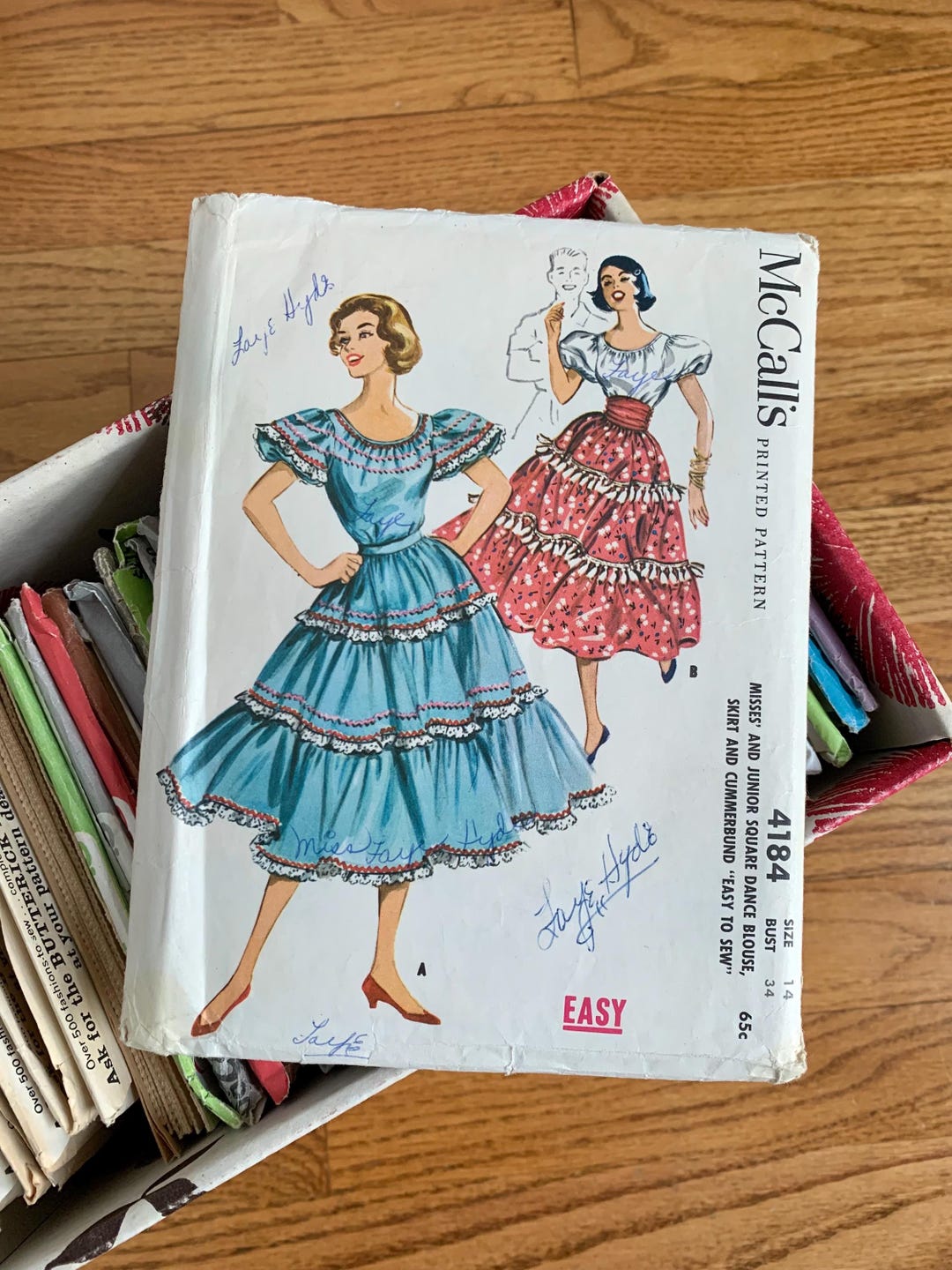 Vintage 1950s Women's Patio Dress Sewing Pattern - Retro Square Dance ...