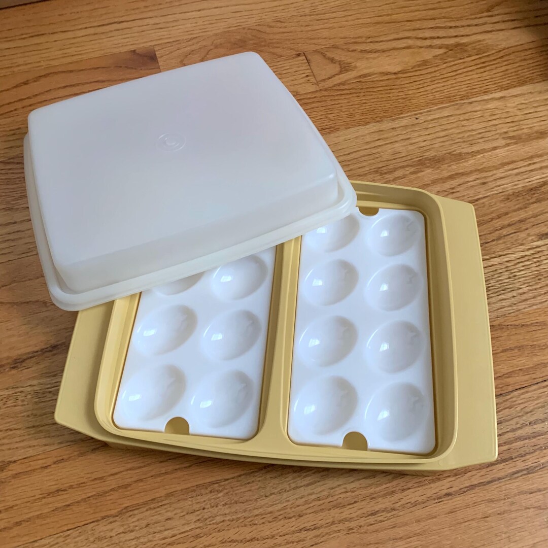 70s 80s Tupperware Egg Tray in Harvest Gold - Etsy