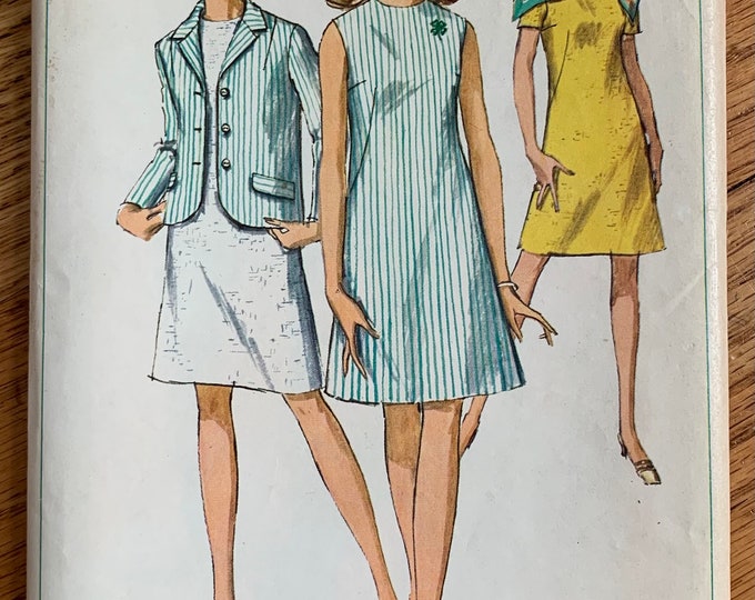 Vintage 1960s Sewing Pattern, B32.5" Women's A-line Dress and Jacket ...