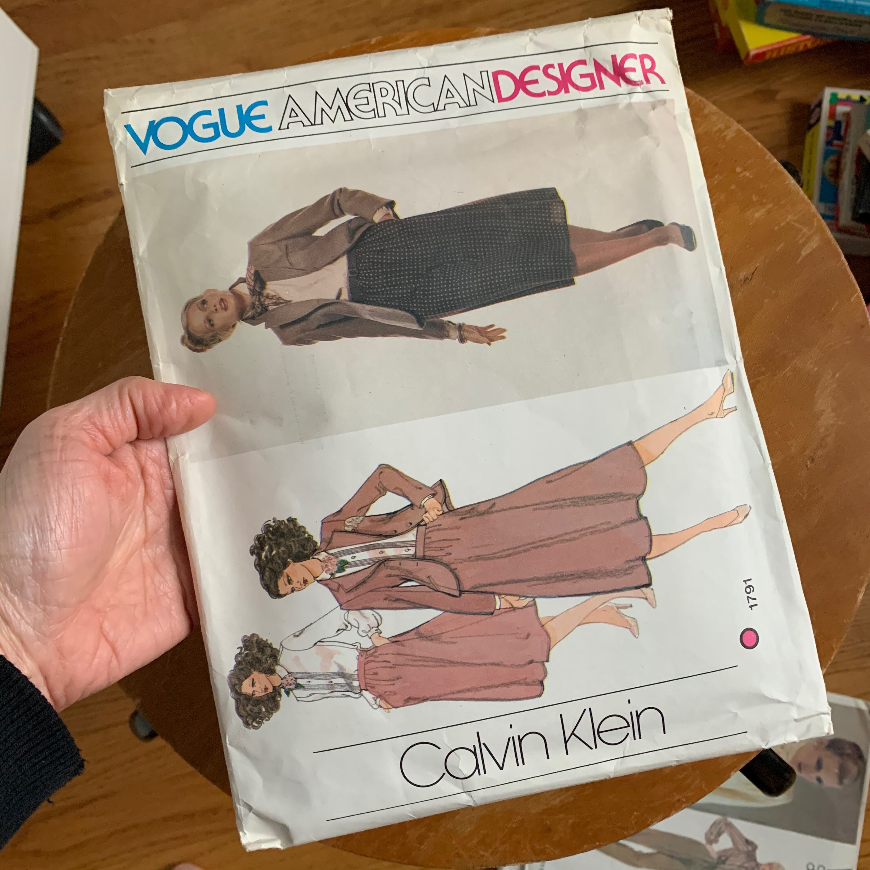 70s Calvin Klein Blazer, Blouse & Flared Skirt Sewing Pattern - Vogue ...