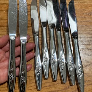 Vintage 1960s Oneida Lasting Rose Stainless Flatware & Serving Utensils ...