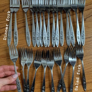 Vintage 1960s Oneida Community My Rose Stainless Flatware & Serving ...