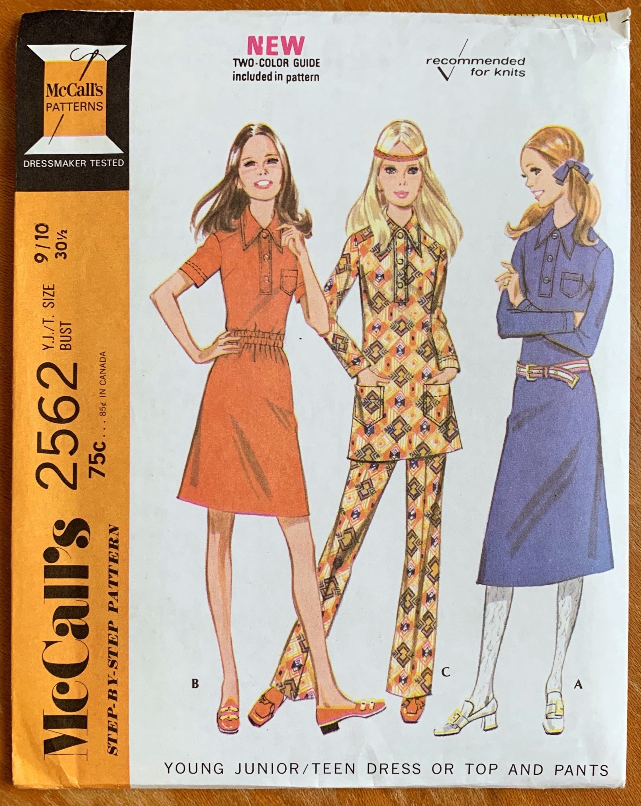 Embroidery Patterns Kits & How To 1972 Vintage Sewing Pattern B36 DRESS ...