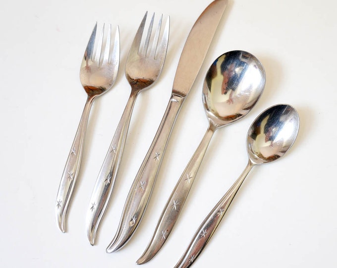 Vintage 1950s Flatware / 50s National Stainless Company Starette 23 Pc ...