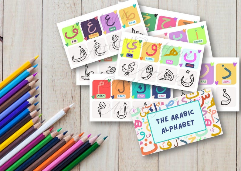 Arabic Alphabet Cards, Arabic Letters, Arabic Flashcards, Arabic ...