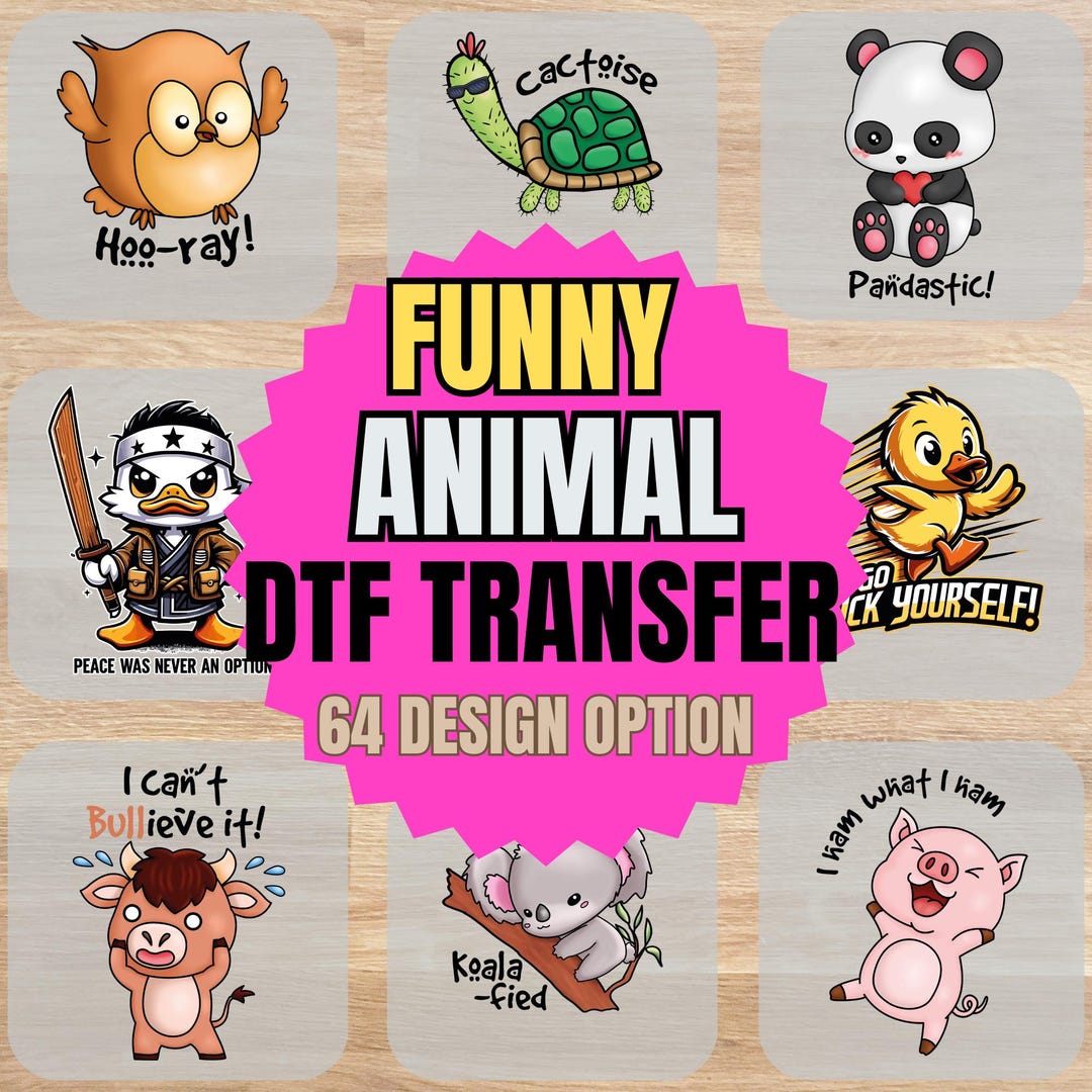 Funny Animals DTF Transfers, Retro Animal Graphic, Funny Shirt Dtf ...