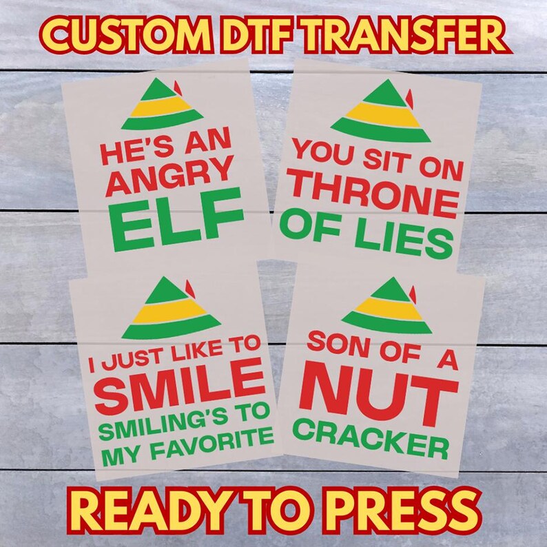 Elf Movie Quotes DTF Transfer Bundle | Christmas Holiday Ready to Press ...