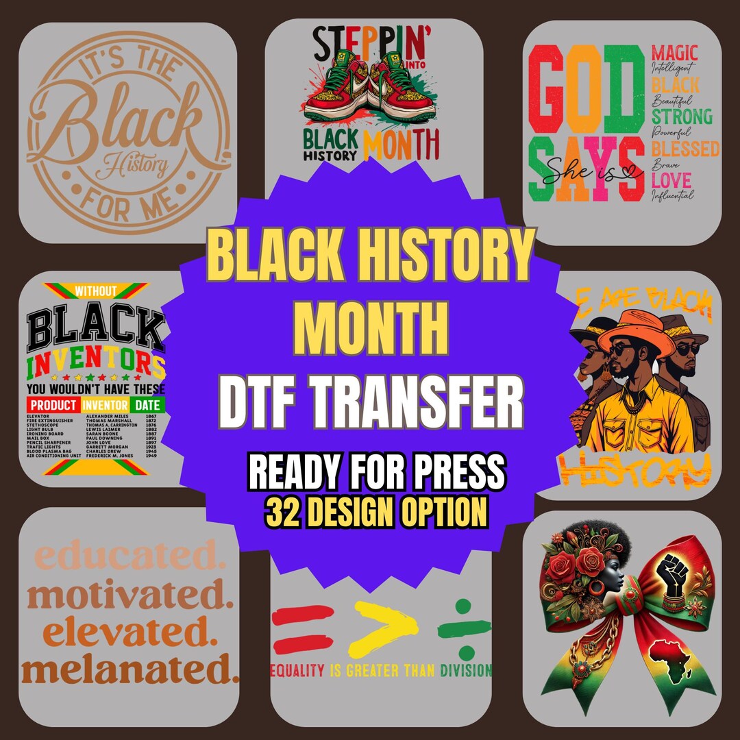 32 Black History Month Dtf Bundle,black Hstory Month Dtf Transfer Ready ...