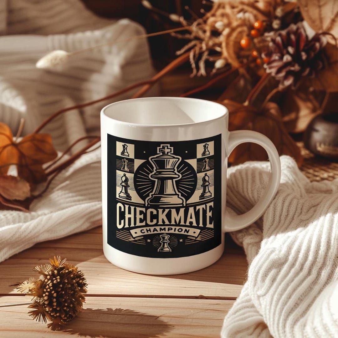 Check Mate Champion Chess Mug Gaming Nerd Boardgames Fun Competition ...