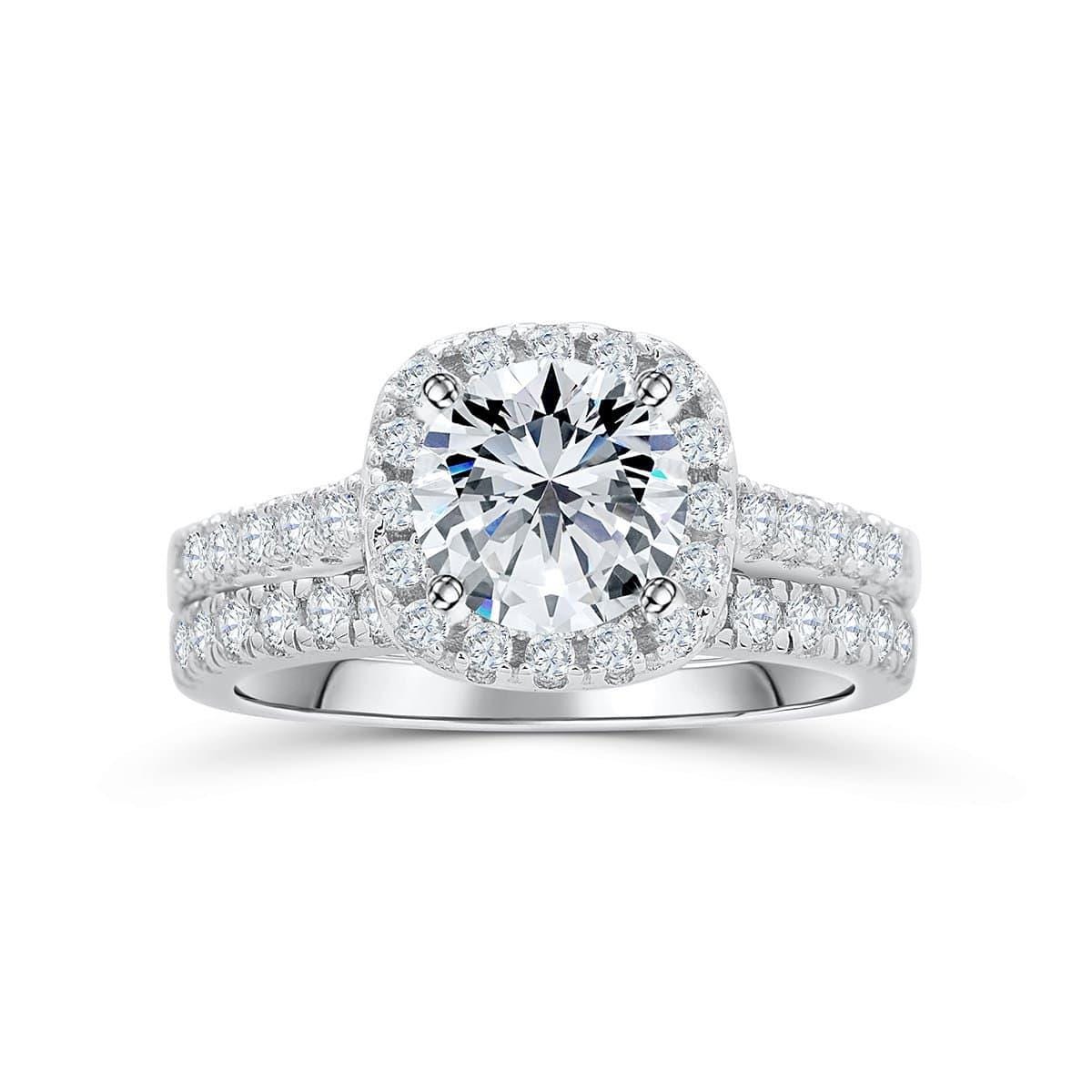 2.00 Ctw Wedding Engagement Ring Set With Wedding Bands Set of 2 Rings ...