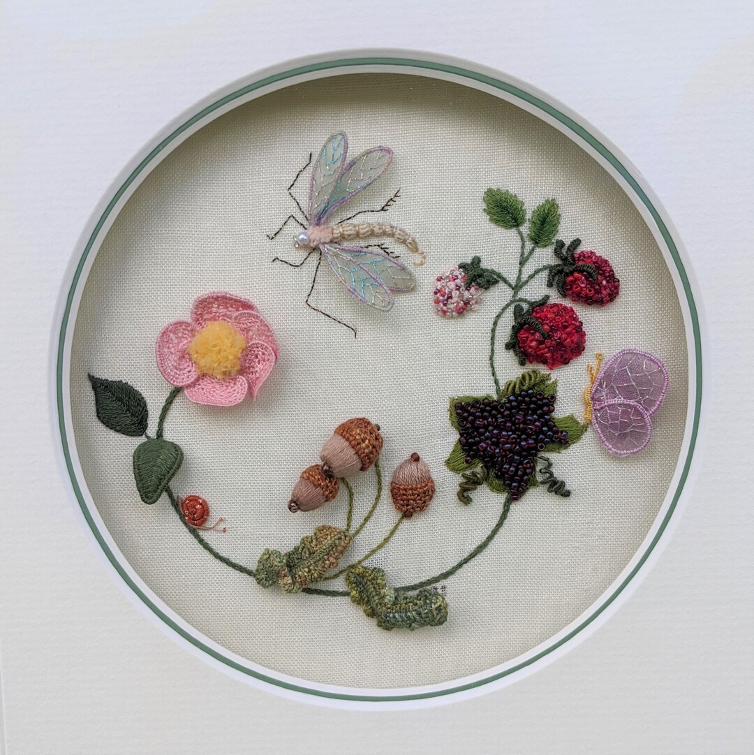 PDF - Dragonfly Wreath Stumpwork Embroidery Pattern [digital Download ...