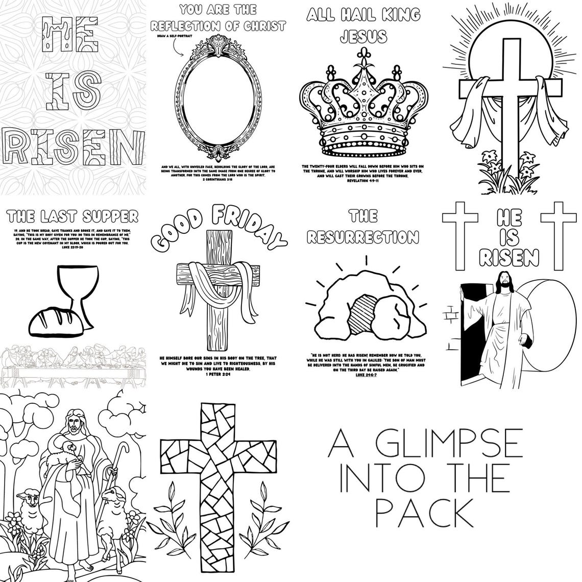 Easter Printable Coloring Sheets for Church, Easter Sunday Coloring ...
