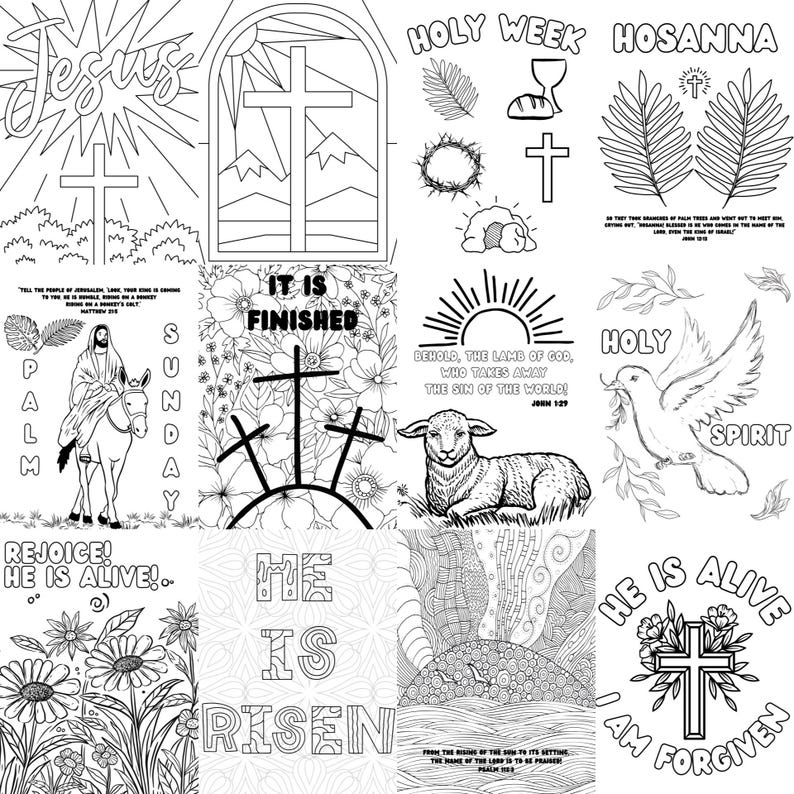 Easter Printable Coloring Sheets for Church, Easter Sunday Coloring ...