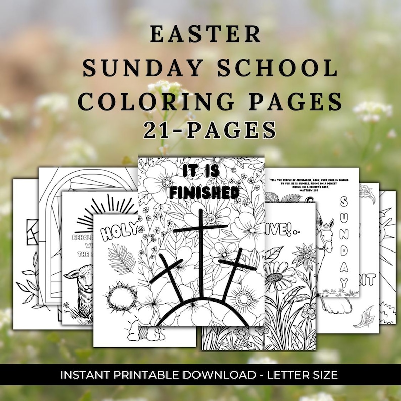 Easter Printable Coloring Sheets for Church, Easter Sunday Coloring ...