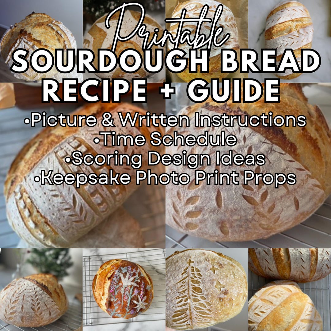 Sourdough Loaf Recipe and Guide for Beginners-8 Printable Downloads ...