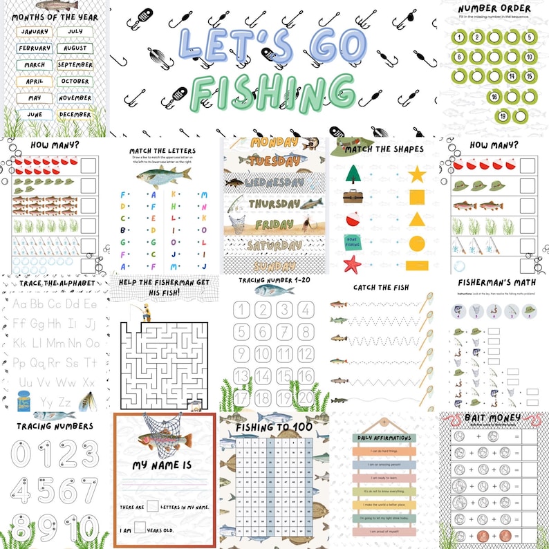 Let’s Go Fishing Morning Menu, 18 Daily Sheets-early ELEMENTARY Morning ...