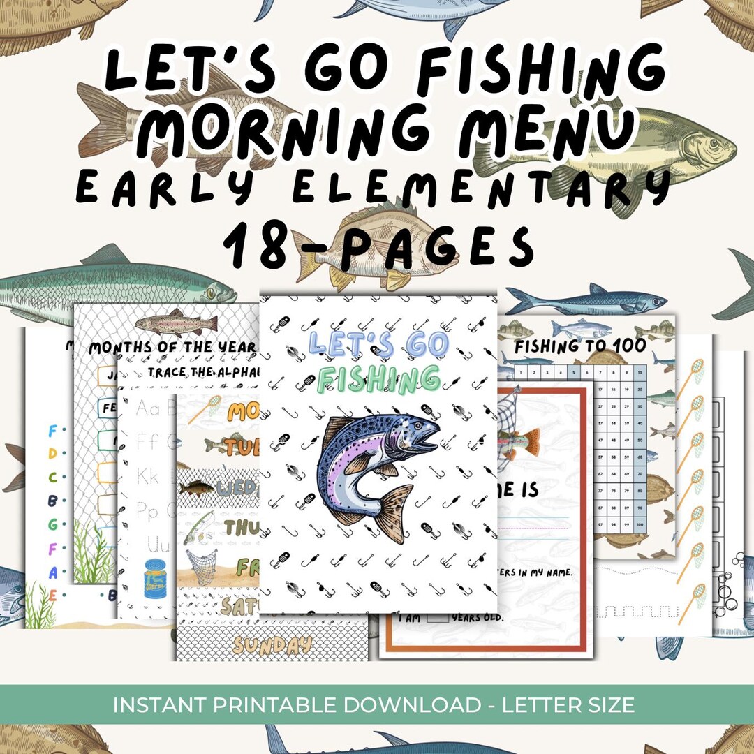 Let’s Go Fishing Morning Menu, 18 Daily Sheets-early ELEMENTARY Morning ...