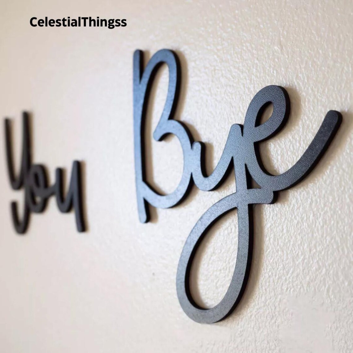 Bye Love You Wooden Script Sign Hallway Home Door Wall Decor Sticker ...