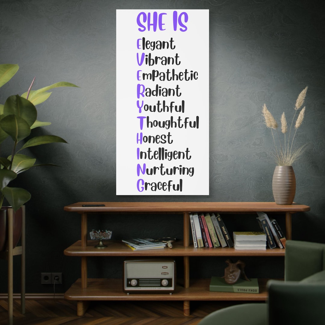 Canvas Art, Women's Empowerment - She Is, Office Nursery Bedroom Wall ...