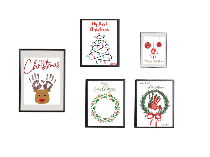 Christmas Handprint Art Bundle Holiday Craft Handprint Craft Keepsake ...