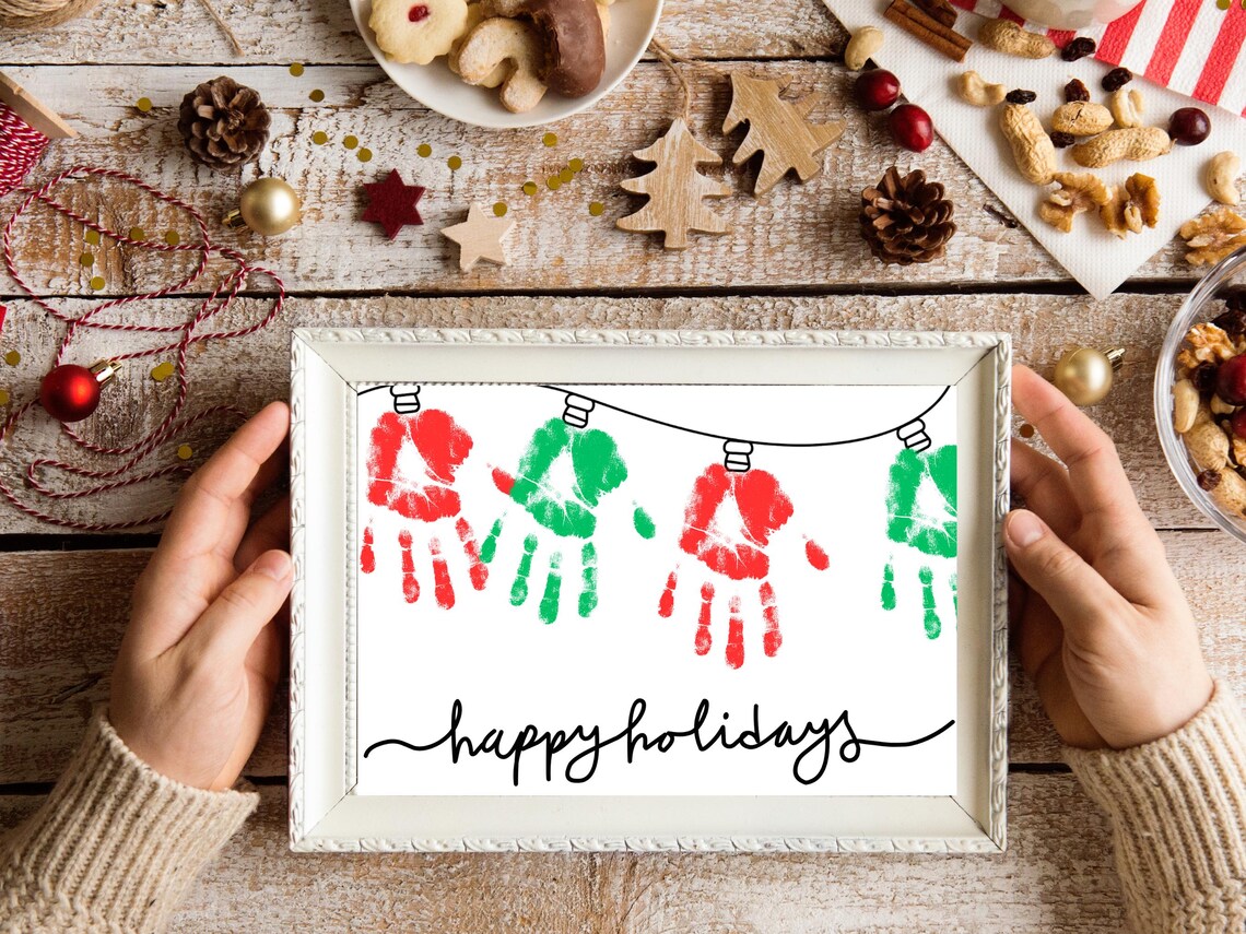 Christmas Handprint Art Bundle Holiday Craft Handprint Craft Keepsake ...