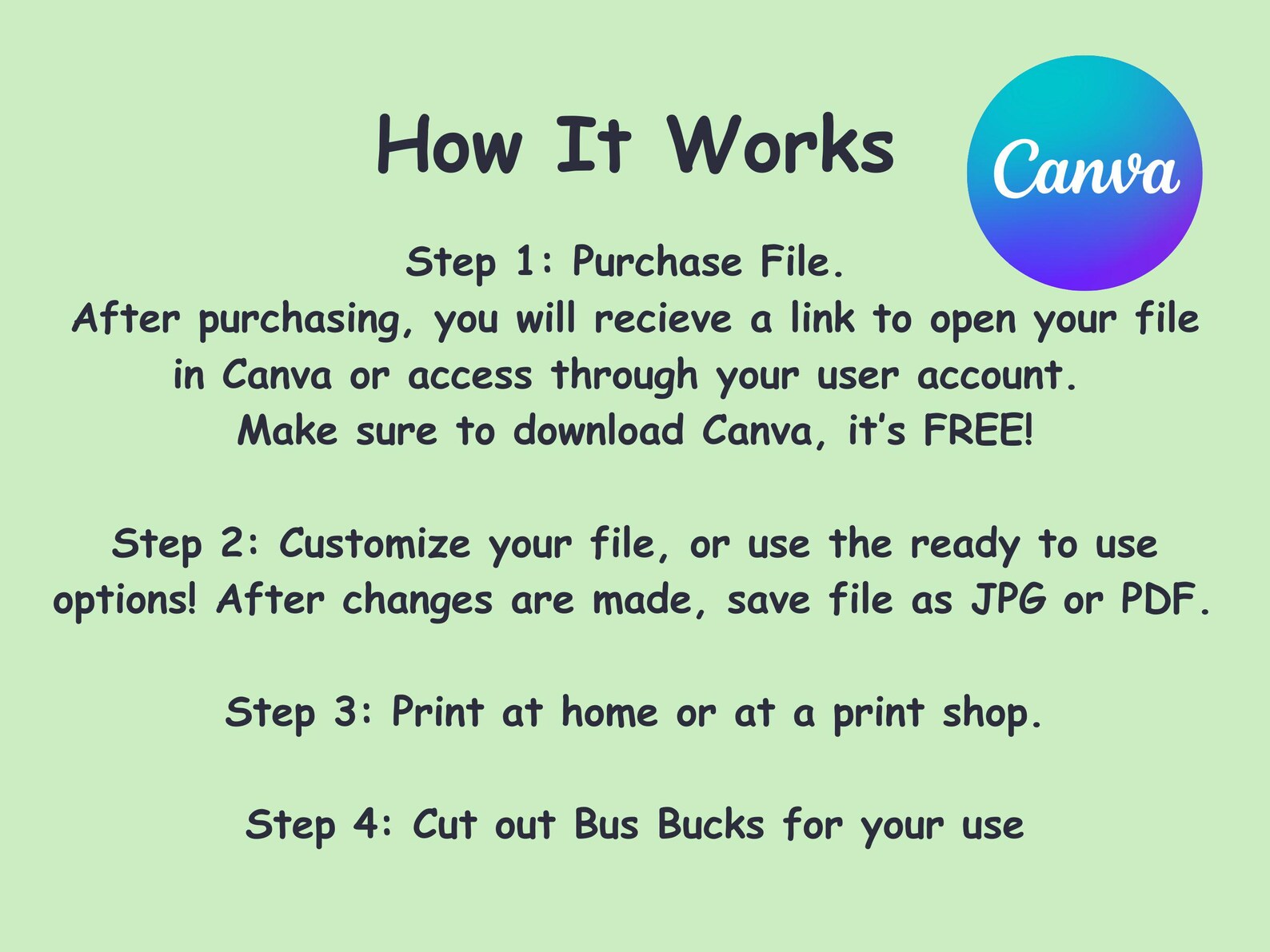 Bus Bucks Printable Reward System for Bus Drivers, Printable Bus Reward ...