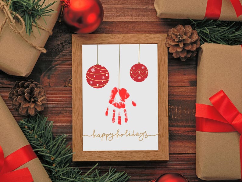 Christmas Handprint Art Bundle Holiday Craft Handprint Craft Keepsake ...