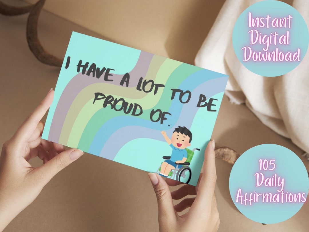 Kids Affirmation Cards Affirmation Prints Wheelchair Affirmation Cards ...