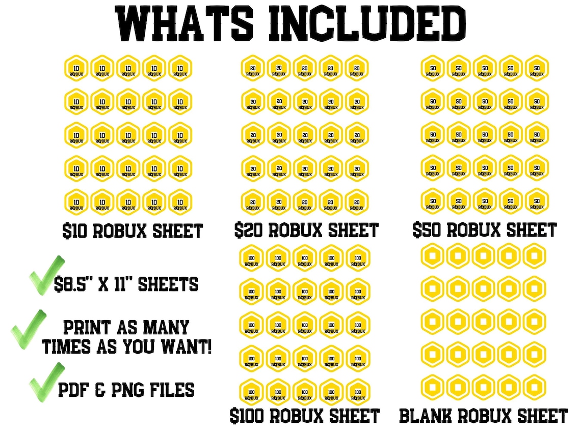 Roblox Printable Robux Chocolate Coin Labels, Roblox Party Decor, Robux ...