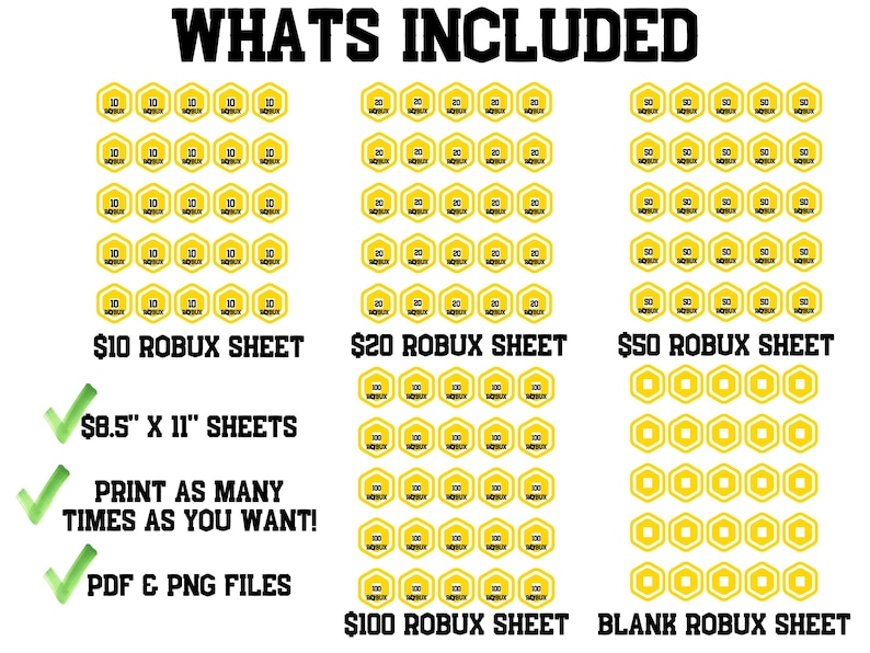 Roblox Printable Robux Chocolate Coin Labels, Roblox Party Decor, Robux ...