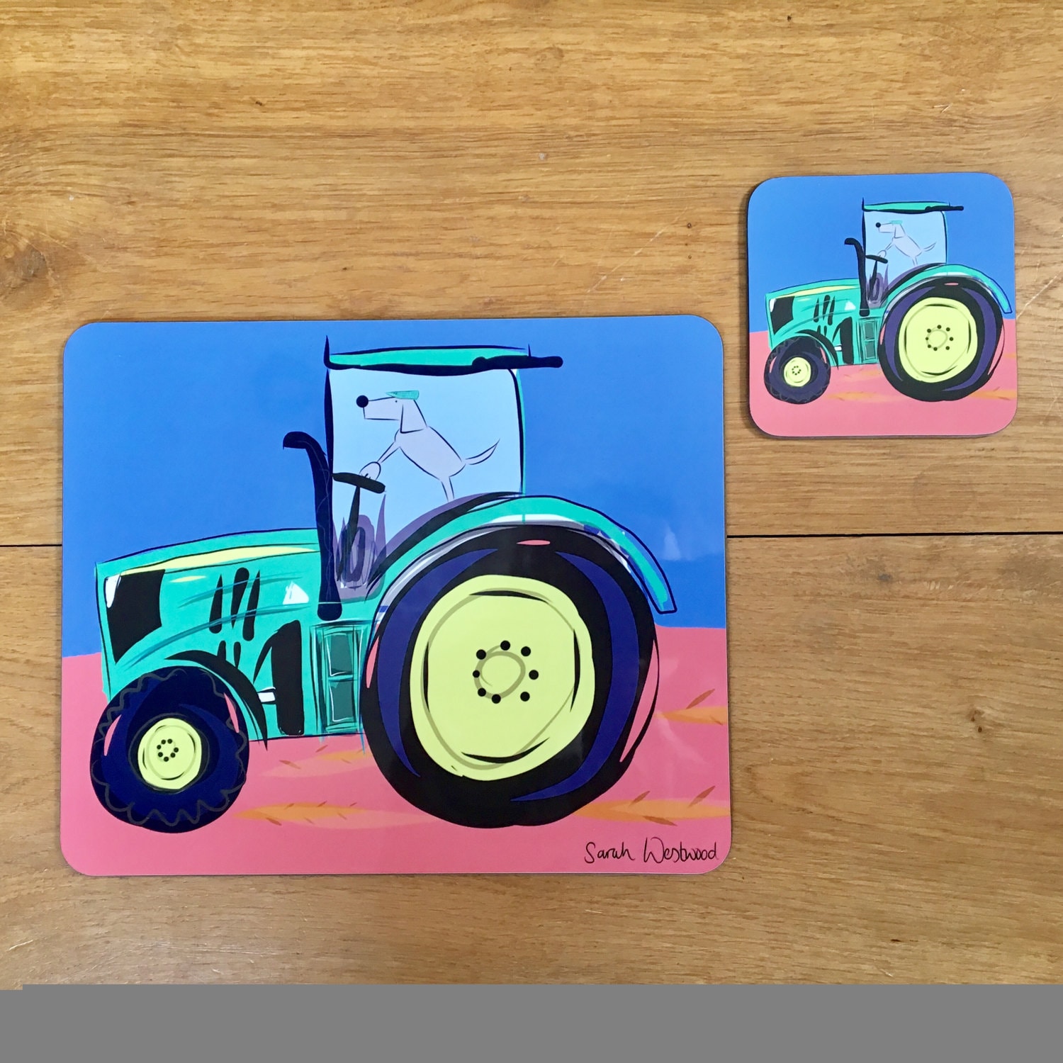 Tractor Placemat Dog Driving Tractor Tractor Gift for - Etsy