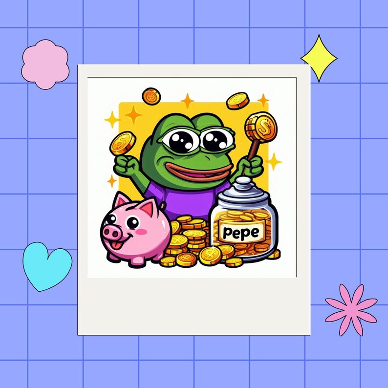 Pepe Piggy Bank Twitch Emote Cute Coin-saving Pepe Emote for Streamers ...