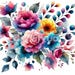 Watercolor Flower Clipart Set | 7 Hand-painted Floral Designs | PNG ...