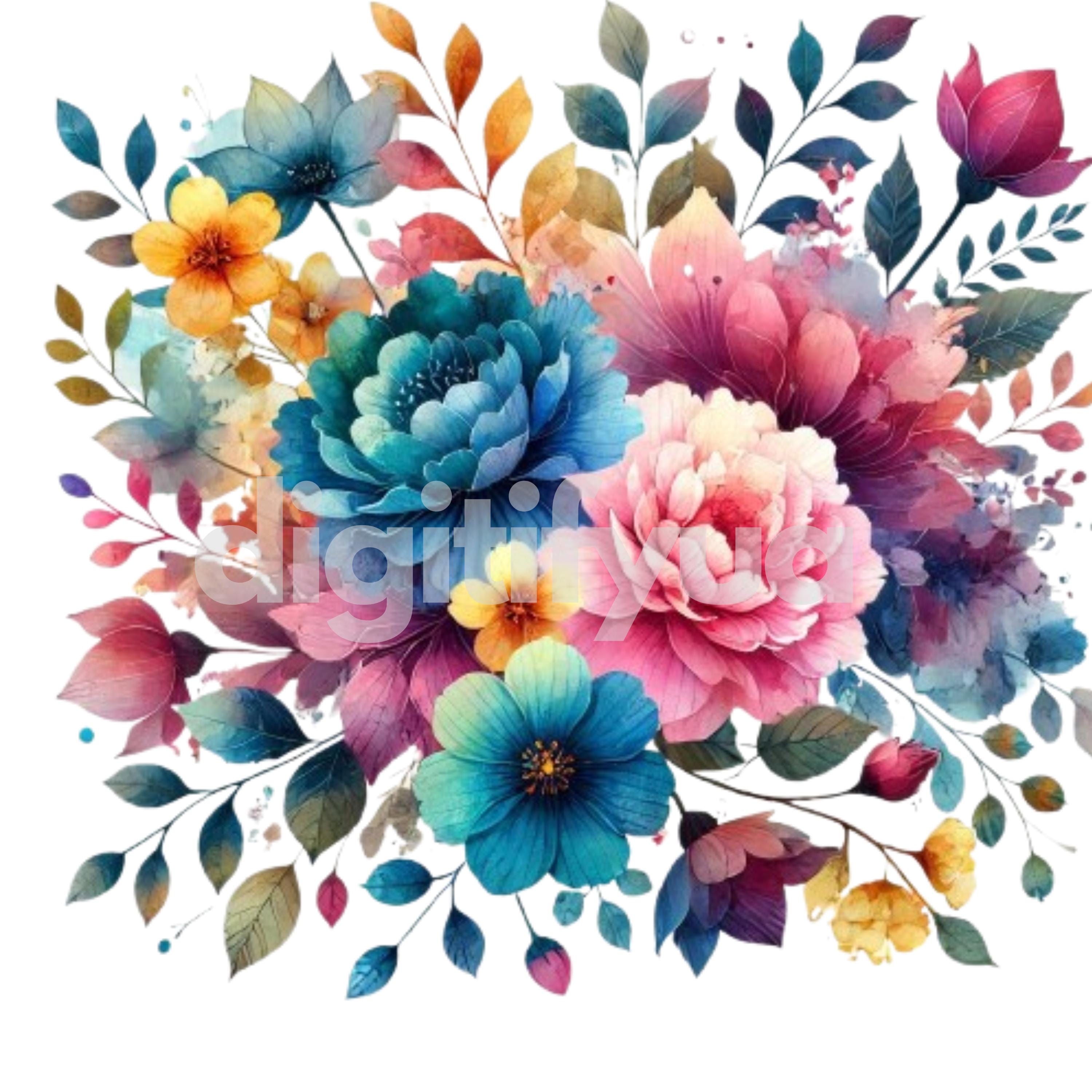 Watercolor Flower Clipart Set | 7 Hand-painted Floral Designs | PNG ...