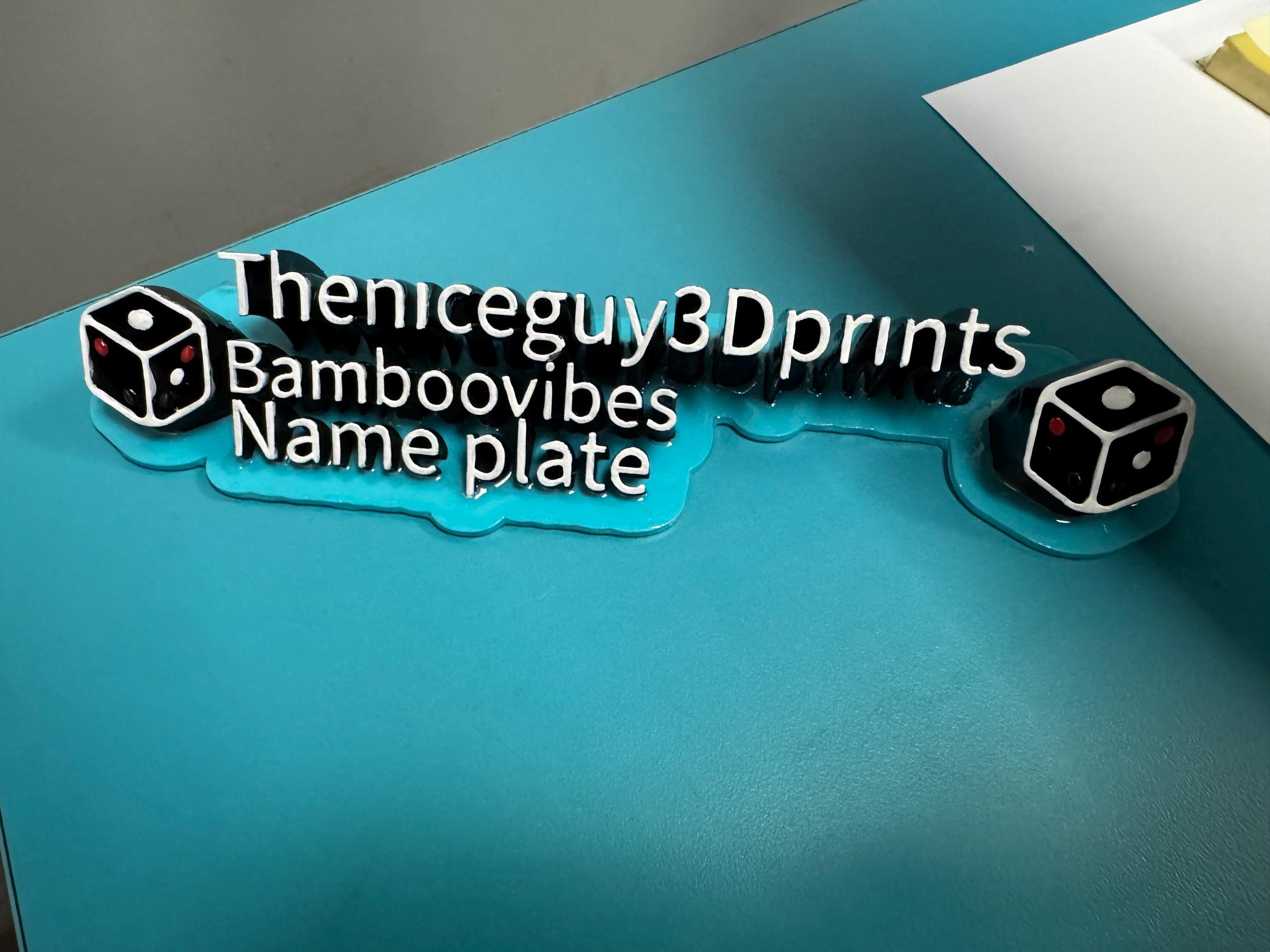Custom 3D Printed Name Plate With Acrylic Coating - Etsy
