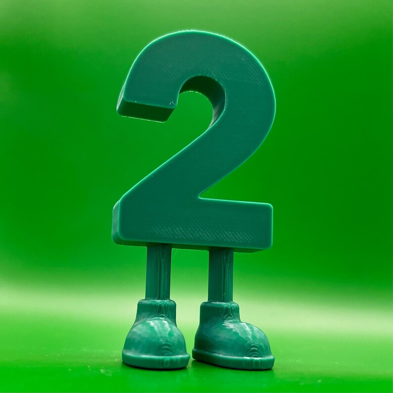 Digit 2 With Legs - 3D Printable Number Character - STL/3MF Digital ...