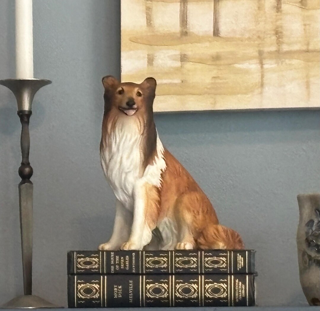 Collie Dog Statue Artist Signed Vintage 1986 HOMCO Masterpiece ...
