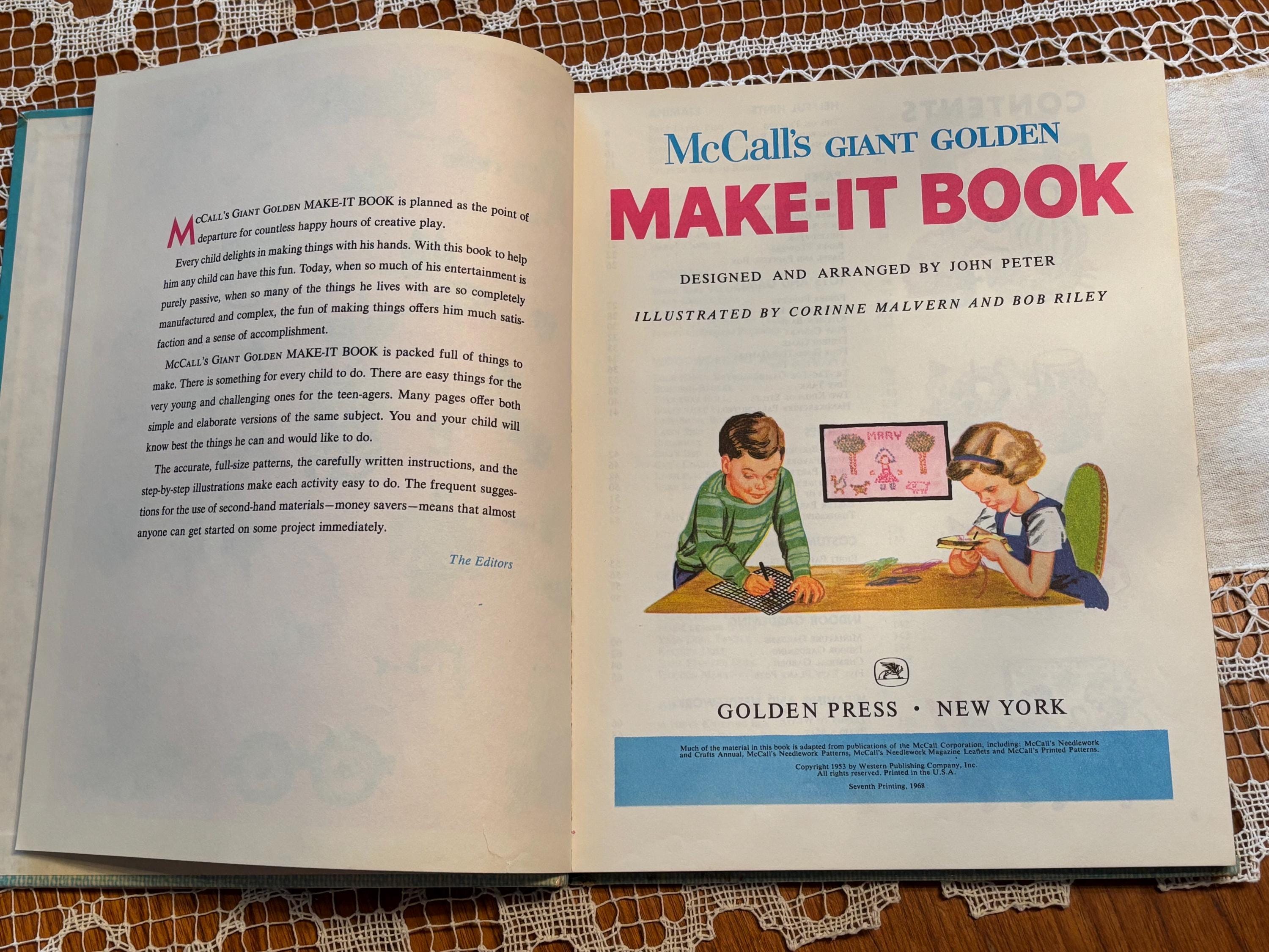 Mccall's Giant Golden Make-it-book 1968 | Vintage Craft and Activity ...
