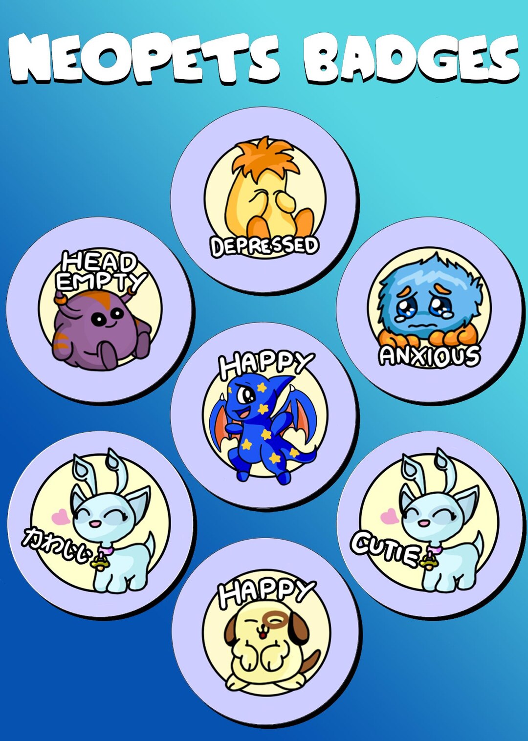 Round Badges - Neopets - Etsy