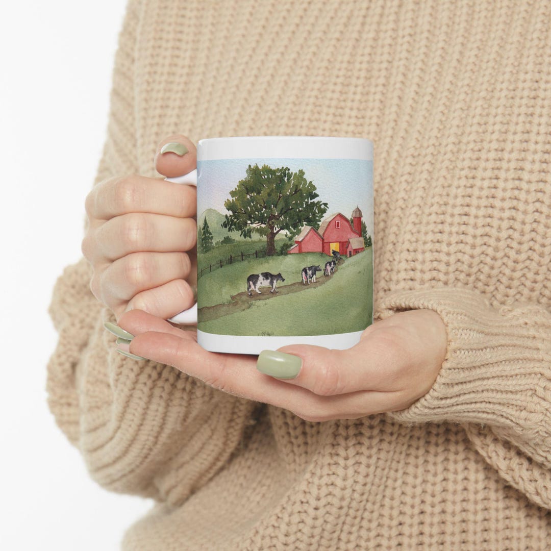Country Farm Watercolor Scene Mug | Life is Better on the Farm Mug ...