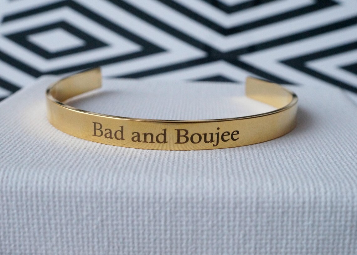 24kt Gold Plated Bad and Boujee Bracelet - Etsy