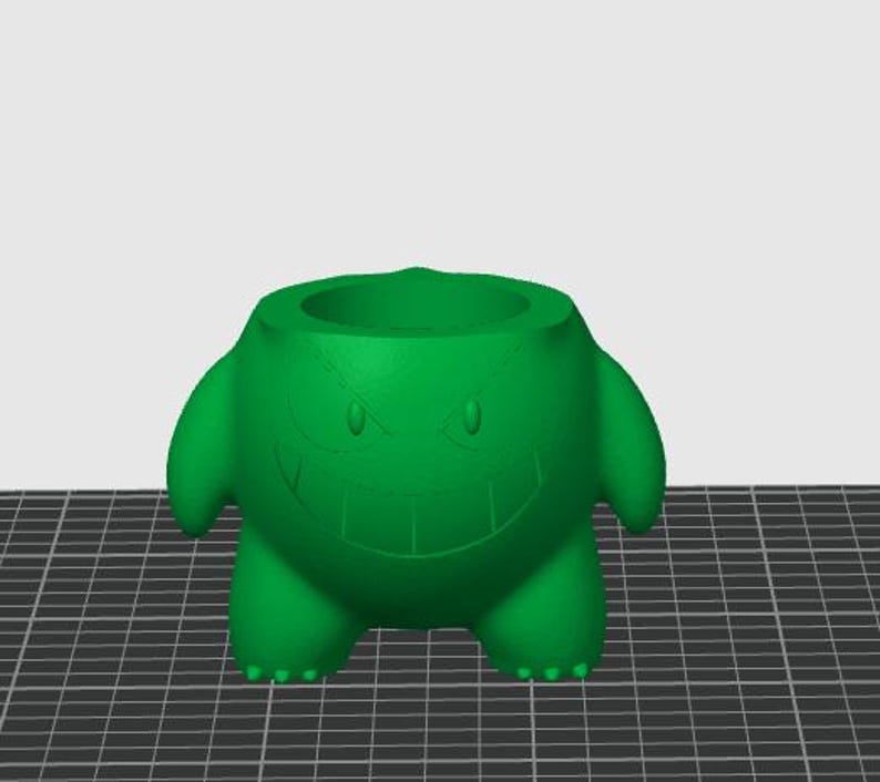 Gengar Pot Vase STL File, 3D Print Model Planter 3d Print Ready STL ...